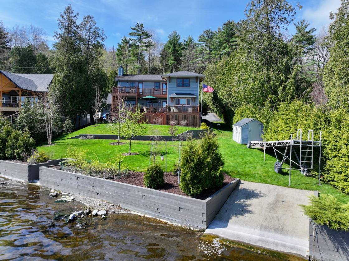 Lake Champlain Open Concept Contemporary with 40 foot dock and ...